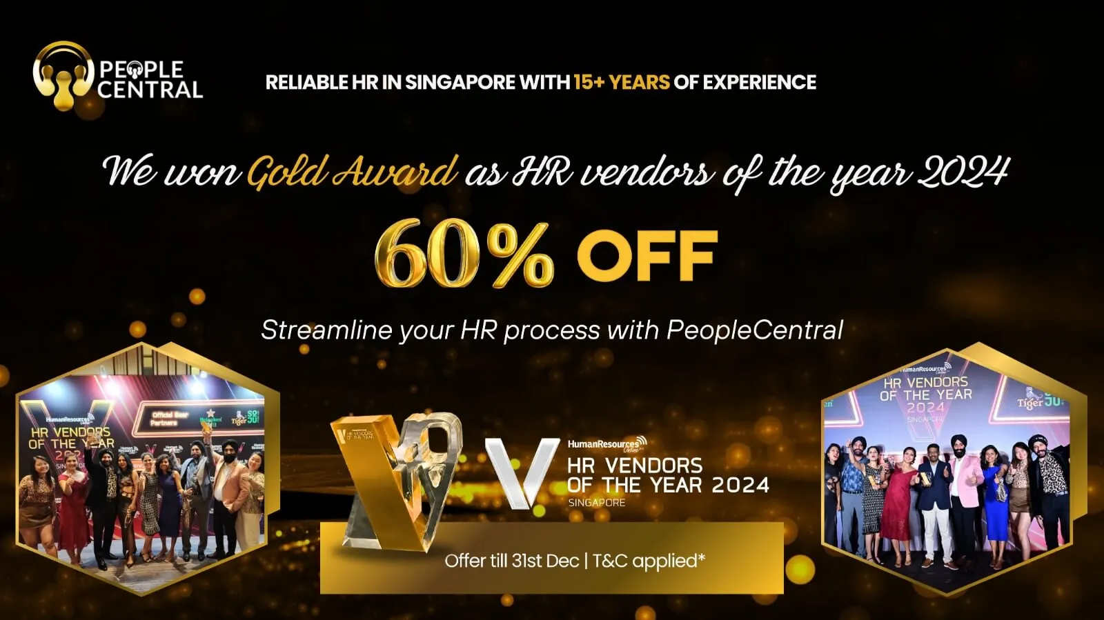 PeopleCentral Wins Gold at HR Vendor Awards 2024 – Exclusive Promotions